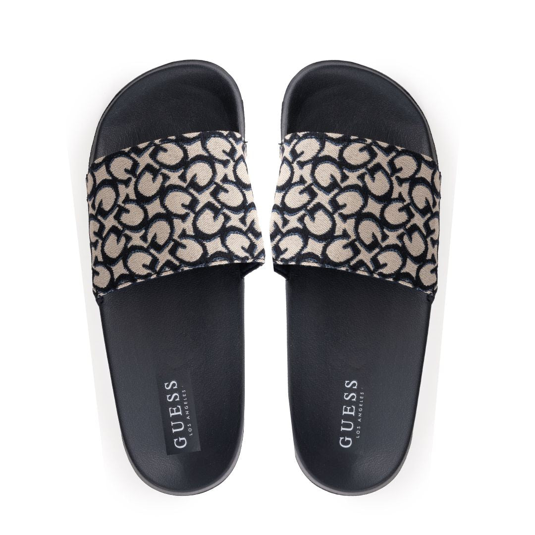 Guess Allow Monogram Logo Pool Slides Offwht – JLOOD.COM
